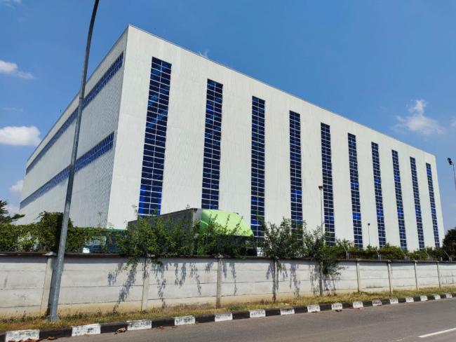 Interior view of warehouse structure