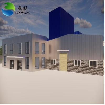 China Aangepaste ramen en deuren geprefabriceerde metalen opslaggebouwen gegalvaniseerd geschilderd Te koop