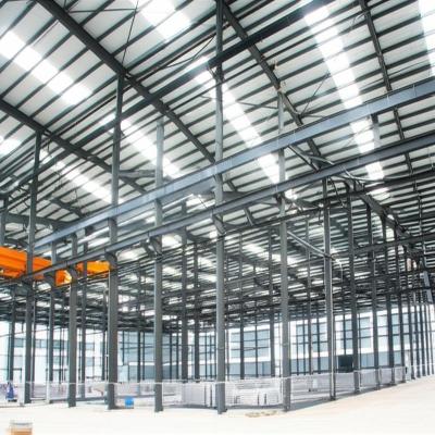 China Durable Prefabricated Steel Structure with Q355B Welded H Section Steel and Q235B Circular Steel Pipe for Vertical and Horizontal Support for sale