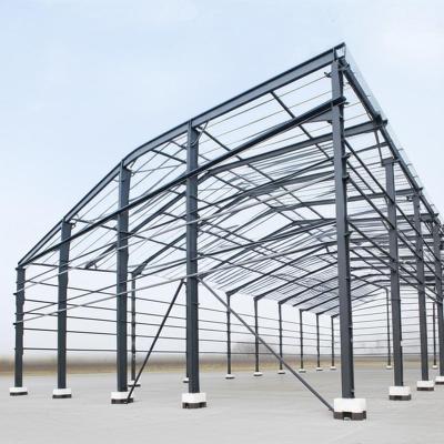 China Drawing Design By Us Steel Structure Warehouse Incorporating ROUND Elements and Secondary Frame Hot Dipped Galvanized Purlin for Storage for sale