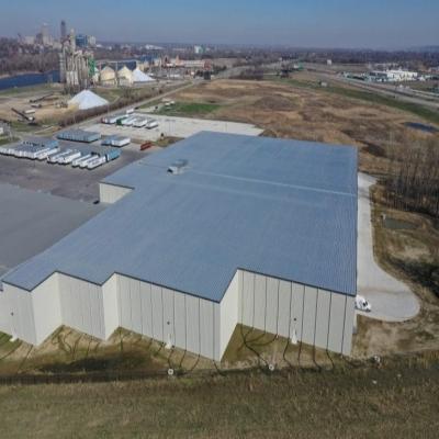 China Q355B Raw Steel Material Steel Structure Warehouse with Long-span Grid Structure and Anti-corrosion Paint Coating for sale
