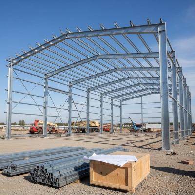 China Hot Dipped Galvanized Purlin Steel Structure Warehouse Engineered Per Drawing Ideal For Industrial Storage And Logistics for sale