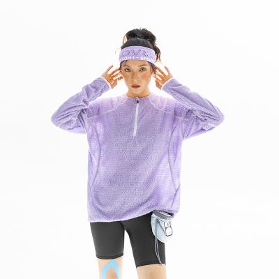 China Custom OEM ODM Stand Collar Air Breath Thermal Fleece Pullover, Antibacterial Color Block Outdoor Hiking Top, Custom Logo & Fabric Supported for sale