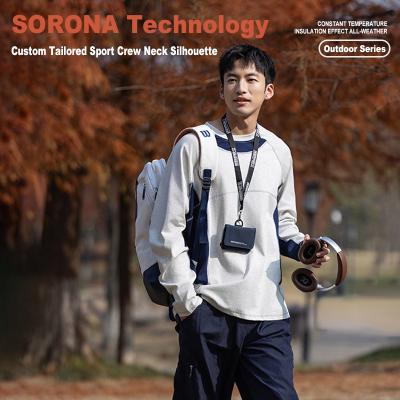 China Autumn Outdoor Contrast Color Splicing Sorona Tech Casual Top With Hassel Stitching Line for sale