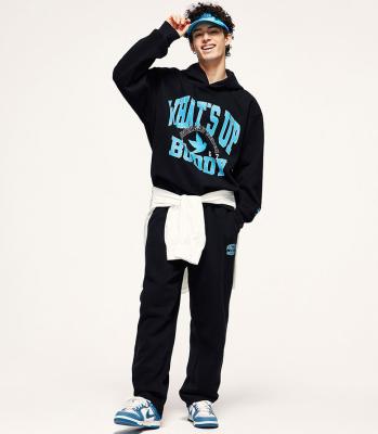 China Customized Heavy-duty 320g Knitted Brushed Double-sided Breathable College Printed Men's Sporty Set 2026 Spring/summer Hoodie for sale