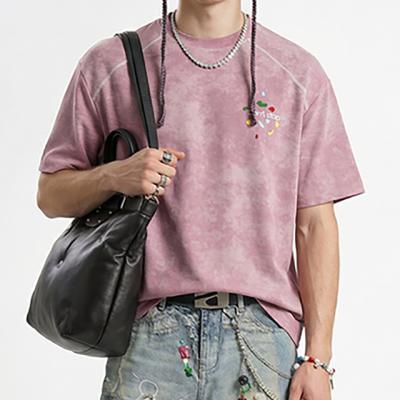 China 2026 Original Streetwear Men's T-Shirt Snowflake Print Rock Climbing Short Sleeve Puff Printed Polyester/Cotton Nonwoven Loose for sale