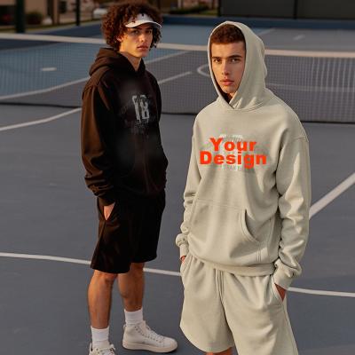 China 360gsm Vintage Letter Graphic Oversized Hoodie, White Ink DTG Print Drop Shoulder Fall Winter Sweatshirt | OEM ODM Customizable for sale