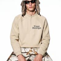 Quality Custom OEM Lycra Pique Stretch Half Zip Sweatshirt, Jelly Double Sided Fabric for sale