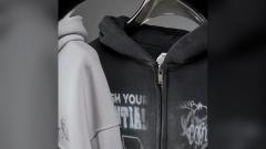 360G Street Graffiti Mural Print Oversized Full Zip Hoodie Men DTG Street Sweatshirt