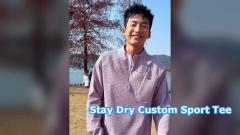 Custom OEM Quick Dry Stand Collar Shirt Antibacterial 100% Polyester Sport Tee
