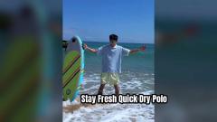 Men's Quick Dry Antibacterial Short Sleeve Zip Polo Shirt Outdoor Sports Top