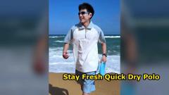 Men's Raglan Sleeve Quick Dry Antibacterial Polo Shirt Outdoor Sports Short Sleeve Top