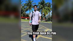 Men's Zip Polo Shirt Color Block Quick Dry Antibacterial Polyester Outdoor Short Sleeve Top