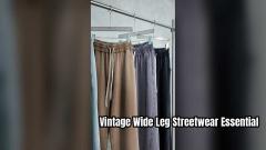 Vintage Wax Washed Distressed Spliced Wide Leg Sweat Pants 380G Heavyweight Cotton