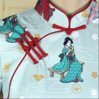 China Embroidered Satin Cheongsam Button Accent Spring Summer Handmade Chinese Button for sale