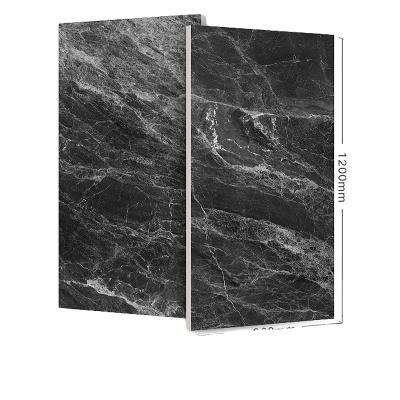 Cina Imitazione in pietra 3D Piastrelle di porcellana nera lucida 600x1200mm per pavimenti esterni in vendita