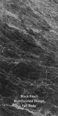Cina Imitazione in pietra 3D Piastrelle di porcellana nera lucida 600x1200mm per pavimenti esterni in vendita