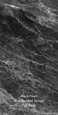 Cina Imitazione in pietra 3D Piastrelle di porcellana nera lucida 600x1200mm per pavimenti esterni in vendita