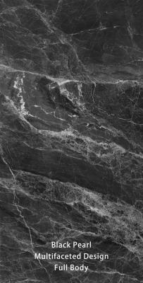 Cina Imitazione in pietra 3D Piastrelle di porcellana nera lucida 600x1200mm per pavimenti esterni in vendita