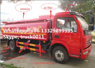 Dongfeng xiaobawang diesel 95hp 5000 liter mobile refueling trucks, factory sale best price dongfeng 5m3 oil tank truck