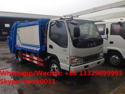 China best-selling JAC diesel 6-7m3 garbage compactor truck, compressed wastes collecting vehicle, resr load garbage truck for sale