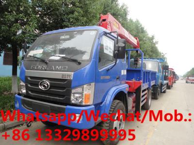 China high quality Forland mini 2tons telescopic crane boom mounted on cargo truck for sale, mobile truck with crane for sale