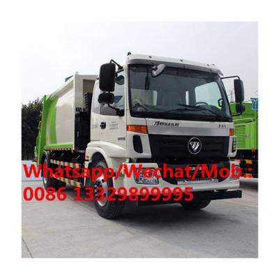 China Customized FOTON 4*2 LHD 240Hp diesel 12-14cbm garbage compactor truck for sale, best price compacted garbage vehicle for sale