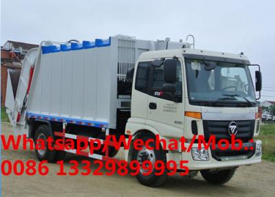 China Customized FOTON 4*2 LHD 240Hp diesel 12-14cbm garbage compactor truck for sale, best price compacted garbage vehicle for sale