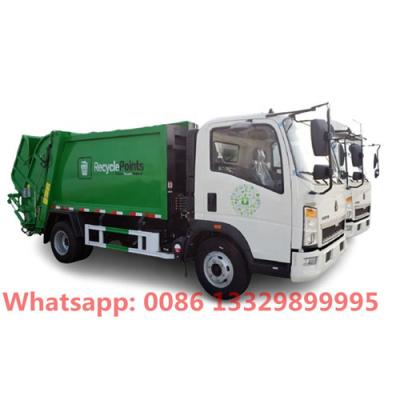 China Customized HOWO 5cbm 4tons garbage compactor truck for sale, HOT SALE!  Best price rearloaders compress garbage truck for sale