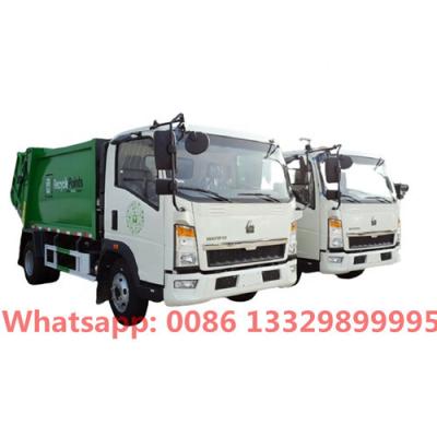 China Customized HOWO 5cbm 4tons garbage compactor truck for sale, HOT SALE!  Best price rearloaders compress garbage truck for sale