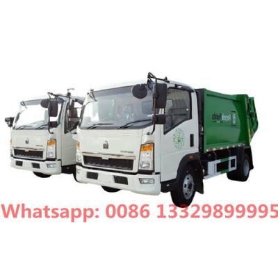 China Customized HOWO 5cbm 4tons garbage compactor truck for sale, HOT SALE!  Best price rearloaders compress garbage truck for sale