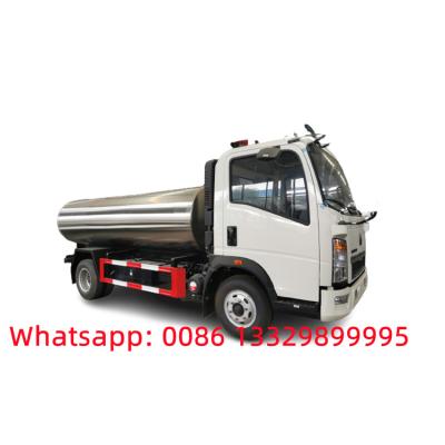 China Customized HOWO stainless steel fresh milk storage tanker for sale, Lower price liquid food transported tanker truck for for sale