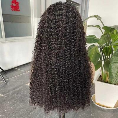 Cina 13x4 Capelli umani trasparenti senza adesivo, pizzo, parrucca, doppio disegno, Jerry, Kinky, ricci, brasiliano, frontale in vendita
