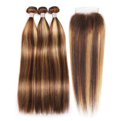 Cina Rilascio Piano Ombra Colore capelli umani fasci di parrucche dritte P4 27 in vendita