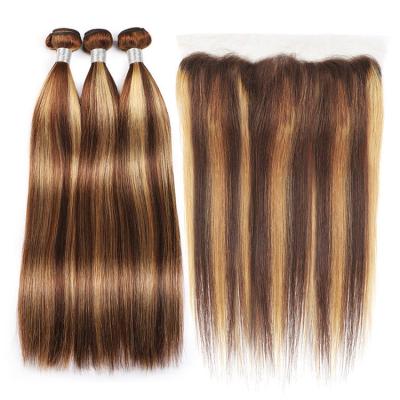 Cina Rilascio Piano Ombra Colore capelli umani fasci di parrucche dritte P4 27 in vendita