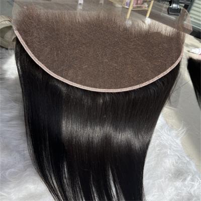 Cina 13x6 HD Ricci Frontale Chiusura Frontale Nodi sbiancati Capelli Umani Indiani Vergini in vendita