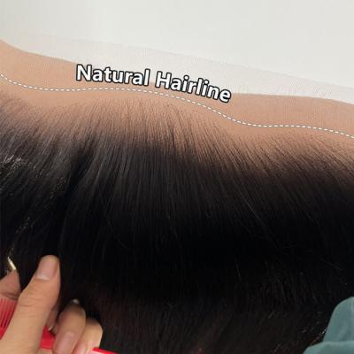 Cina 13x6 HD Ricci Frontale Chiusura Frontale Nodi sbiancati Capelli Umani Indiani Vergini in vendita