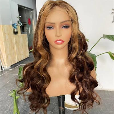 Cina 5x5 marrone miele HD pizzo chiusura parrucca corpo onda 12A grado personalizzato in vendita