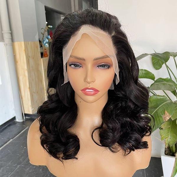 Quality Natural Full Lace Human Hair Wigs Big Curls Frontal Deep Wave 10A 13x4 for sale