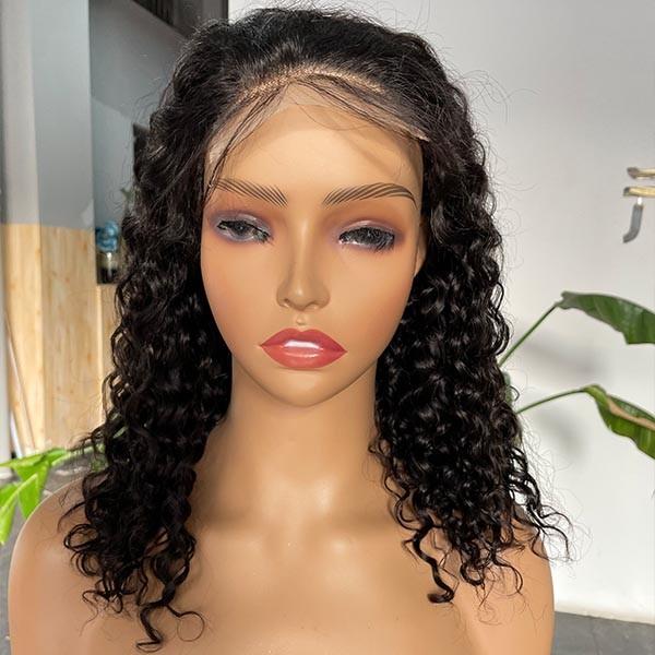 Quality 10 inch Transparent 4X4 Lace Closure Wig Short Body Wave Wig Human Hair for sale