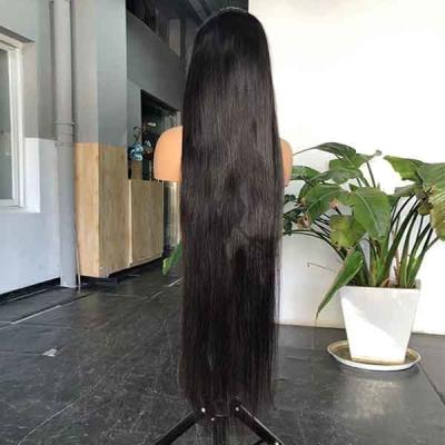 China Straight Braziliaanse HD Transparante Zwitserse 6x6 kant sluiting Mensenhaar pruiken 40 inch for sale