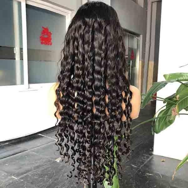Quality Double Drawn Loose Curly 13x4 HD Lace Frontal Wig Human Hair 22inch for sale
