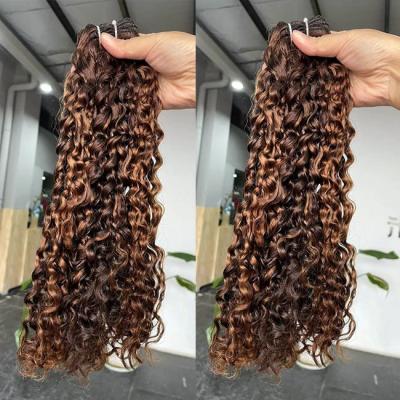 China Warm Birmaanse krullend Rood maagdelijk menselijk haar Bundels Verkoper 12A Grade Super Double Getrokken Pixie Krullend Kuticula Aligned Hair Te koop