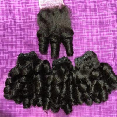 Cina Double-drawn raw virgin Bouncy brasiliano Funmi capelli ricci uova di piscio per Lagos in vendita