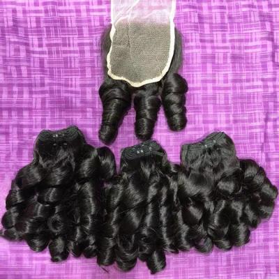 Cina Double-drawn raw virgin Bouncy brasiliano Funmi capelli ricci uova di piscio per Lagos in vendita