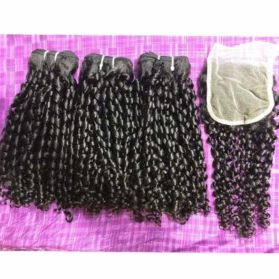 China One Donor Virgin Cuticle Aligned Double Drawn Human Hair Bundle Vendors Super Funmi Pixie Curl for sale