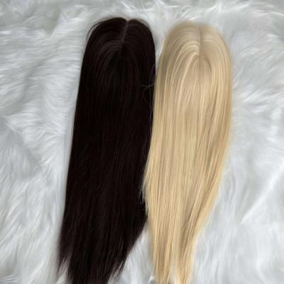Cina Protesi di capelli umani rettilinei 613 Perrucca bionda tonificata Topper frontale a pizzo per donne bianche in vendita