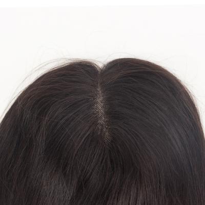 Cina Naturale Vergine Vergine Remy Donna Perrucche Donna Toupee Rimpiazzo Capelli Umani Topper a pizzo trasparente in vendita