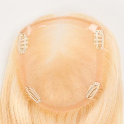 Cina 6x8 Perrucche di toupee femminile Remy capelli pizzo chiusura Topper cuticule allineata bionda vera # 613 in vendita
