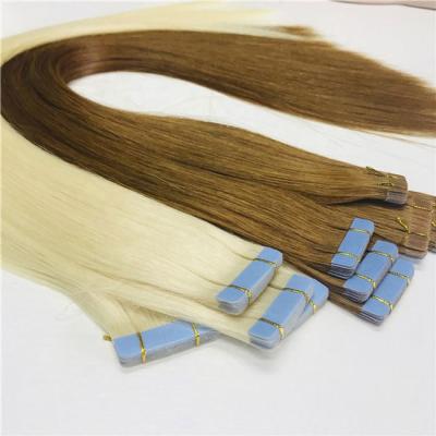 Cina Invisible Weft Donna Estensioni di capelli umani Grigio Tono marrone Legato a mano in vendita